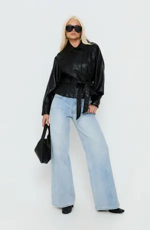 Princess Polly Authenticity Wrap Faux Leather Jacket