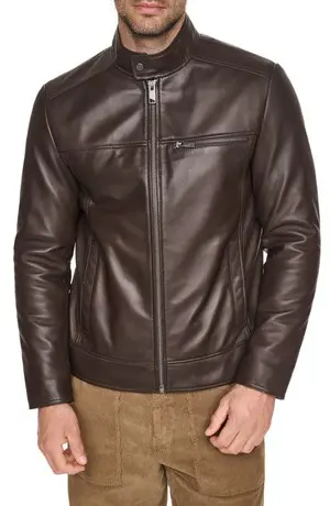 ANDREW MARC Leather Racer Jacket
