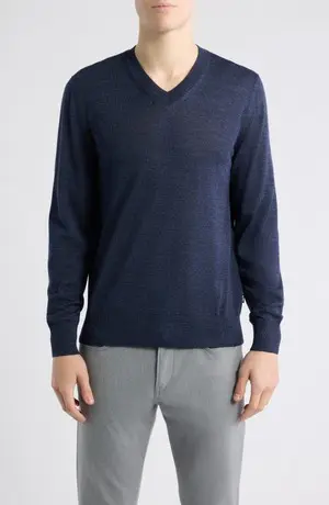 BOSS Virgin Wool V-neck Sweater