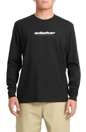 Quiksilver Third Dimension Graphic Long Sleeve T-shirt - Black