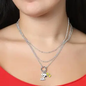 PEANUTS Snoopy And Woodstock Layered Necklace For