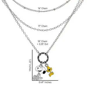 PEANUTS Snoopy And Woodstock Layered Necklace For