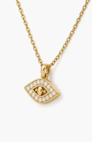 YOJ Evil Eye Pendant Short Necklace In & Crystals