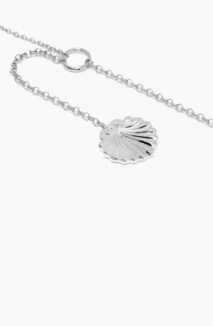 YOJ Coquille Shell Lariat Necklace In Silver