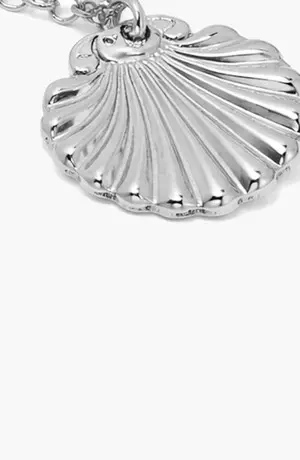 YOJ Coquille Shell Lariat Necklace In Silver