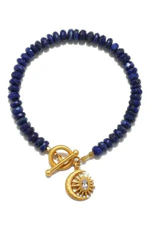 SATYA JEWELRY Trust Your Light Lapis Celestial Toggle Bracelet