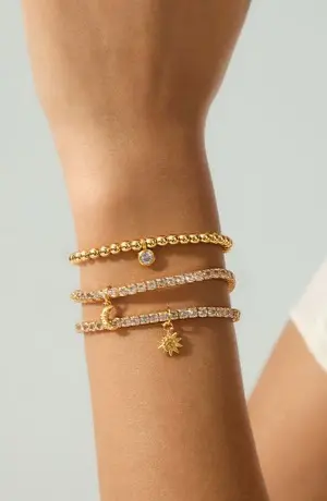 SATYA JEWELRY Shine With Clarity White Topaz Bead Bracelet