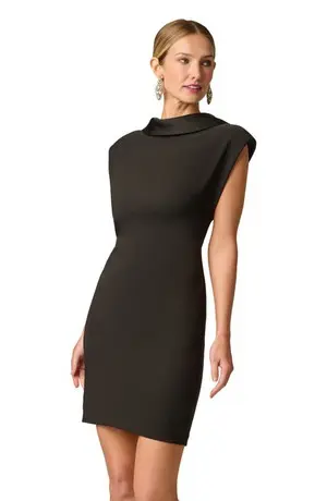 Adrianna Papell Crepe And Satin Cocktail Minidress