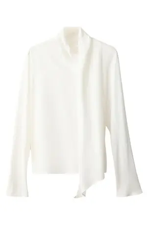 Mango Draped Tie Neck Top