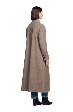 Sandro Long Double-faced Wool Coat