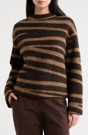 Rag & Bone Zebra Mock Neck Sweater - Camel