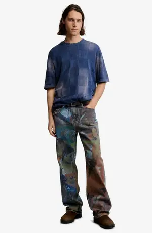 Desigual Graphic Straight Leg Jeans