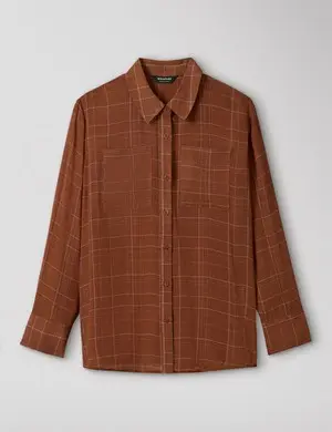 Whistles Etched Check Sheer Shirt
