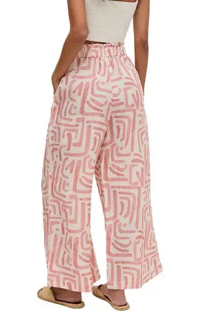 RAFFYA Pop Front Tie Warhol Print Pants