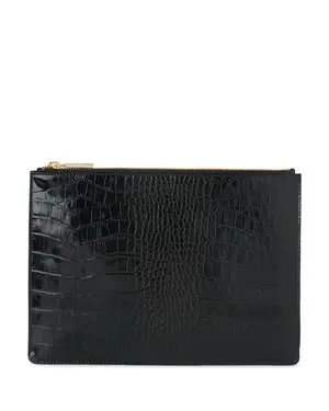 Whistles Shiny Croc Medium Clutch Bag