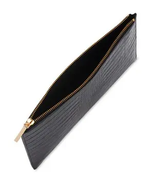 Whistles Shiny Croc Medium Clutch Bag