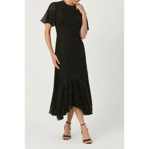 Shoshanna Velvet Dot Burnout Mallie Dress