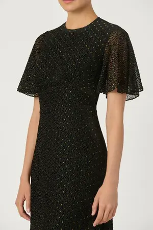 Shoshanna Velvet Dot Burnout Mallie Dress