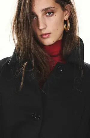 Mango Shirt Collar Belted Jacket