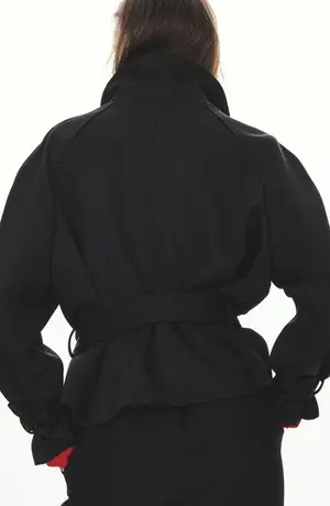 Mango Shirt Collar Belted Jacket