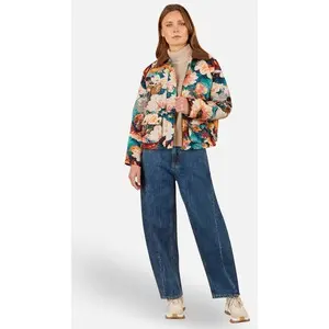 YUMI Floral Woven Bomber Jacket