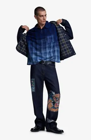 Desigual Embroidered Straight Leg Jeans