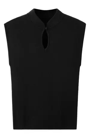 Mango Cut-out Sleeveless Mock Neck Sweater