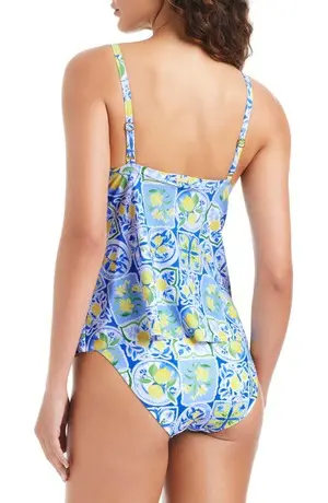 BEYOND CONTROL Front Cascade Tankini Swim Top