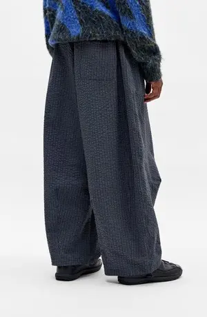 IETS FRANS Sid Microcheck Sweatpants - Navy