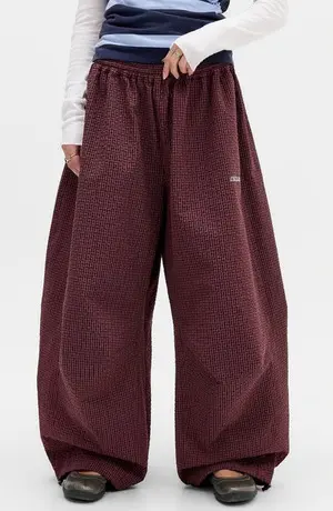 IETS FRANS Sid Microcheck Sweatpants - Wine