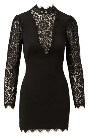 Adrianna Papell Lace & Crepe Sheath Minidress