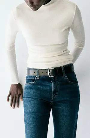 Mango Fitted Turtleneck T-shirt - Ecru