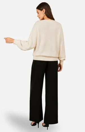 YUMI Sequin Bow Relaxed Jumper