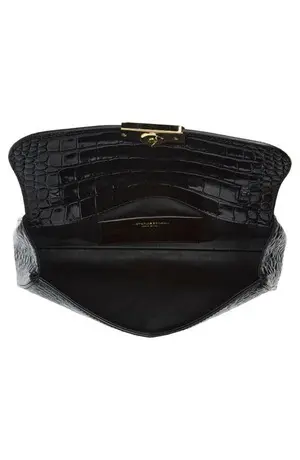 Victoria Beckham Dorian Croc Embossed Leather Trapeze Bag
