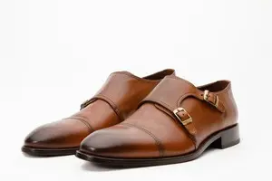 VINCI LEATHER SHOES The Essen Cap Toe Double Monk Strap Shoe