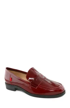 MARC JOSEPH NEW YORK Brienna Ct Slip On Leather Penny Loafer - Ruby Gloss