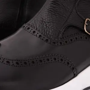 VINCI LEATHER SHOES The Stealth Wingtip Buckle Leather Boot