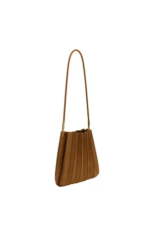MELIE BIANCO Carrie Pleated Vegan Suede Shoulder Bag