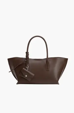 MELIE BIANCO Astrid Recycled Vegan Leather Tote Bag - Espresso