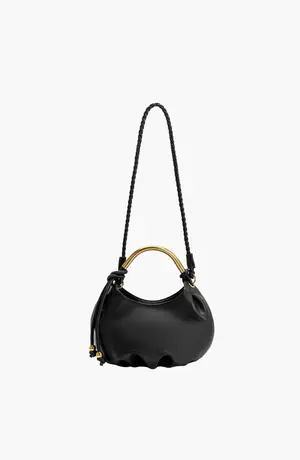 MELIE BIANCO Dottie Recycled Vegan Leather Top Handle Bag Black