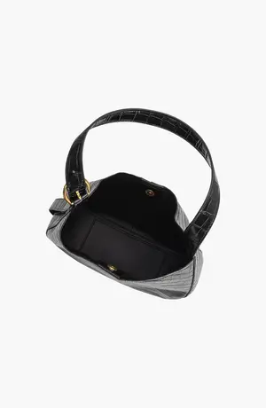 MELIE BIANCO Stefanie Recycled Vegan Leather Shoulder Bag - Black