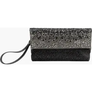 MELIE BIANCO Fayth Rhinestone Wristlet Black