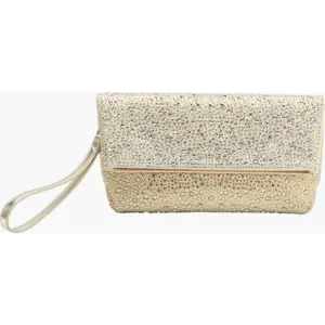 MELIE BIANCO Fayth Rhinestone Wristlet Gold