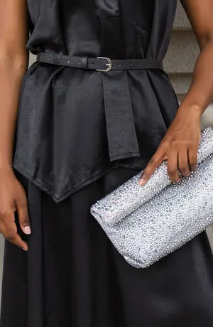 MELIE BIANCO Fayth Rhinestone Wristlet - Silver