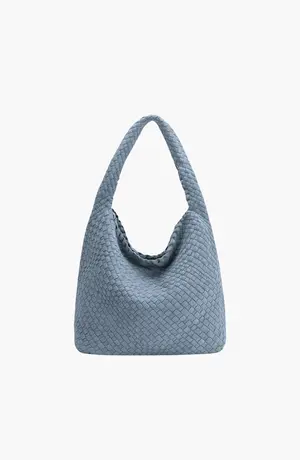 MELIE BIANCO Johanna Recycled Vegan Suede Shoulder Bag - Chambray