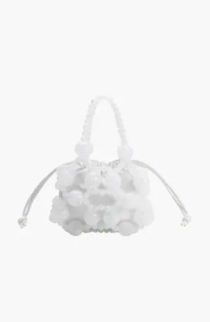 MELIE BIANCO Bobby Beaded Top Handle Bag - White