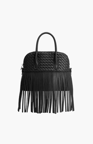 MELIE BIANCO Halle Recycled Vegan Leather Top Handle Bag - Black