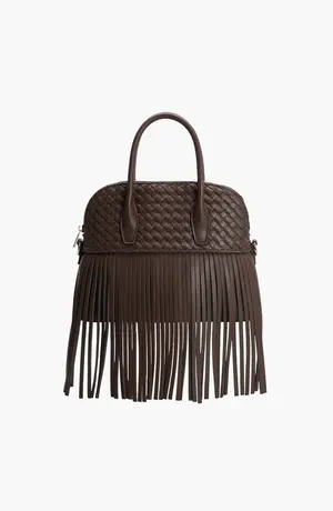 MELIE BIANCO Halle Recycled Vegan Leather Top Handle Bag - Espresso