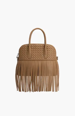 MELIE BIANCO Halle Recycled Vegan Leather Top Handle Bag - Mocha