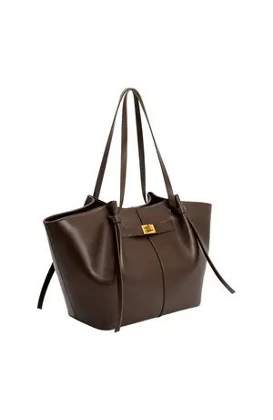 MELIE BIANCO Imelda Recycled Vegan Leather Tote Bag - Espresso